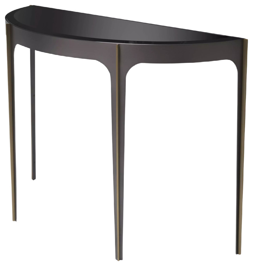 Semi-Circular Glass Console Table | Eichholtz Artemisa - Transitional ...
