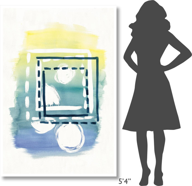 "Offset Shapes Square" Digital Paper Print by Elyse DeNeige, 14"x20 ...