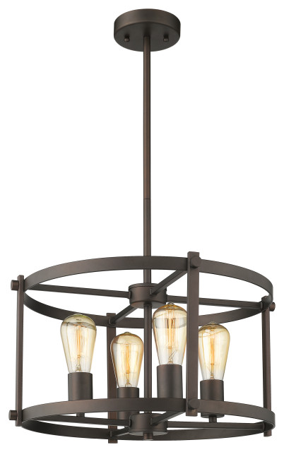 CHLOE Lighting IRONCLAD 4-Light Rubbed Bronze Convertible Ceiling ...