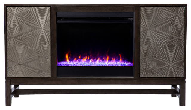 Faith Color Changing Fireplace With Media Storage - Transitional ...