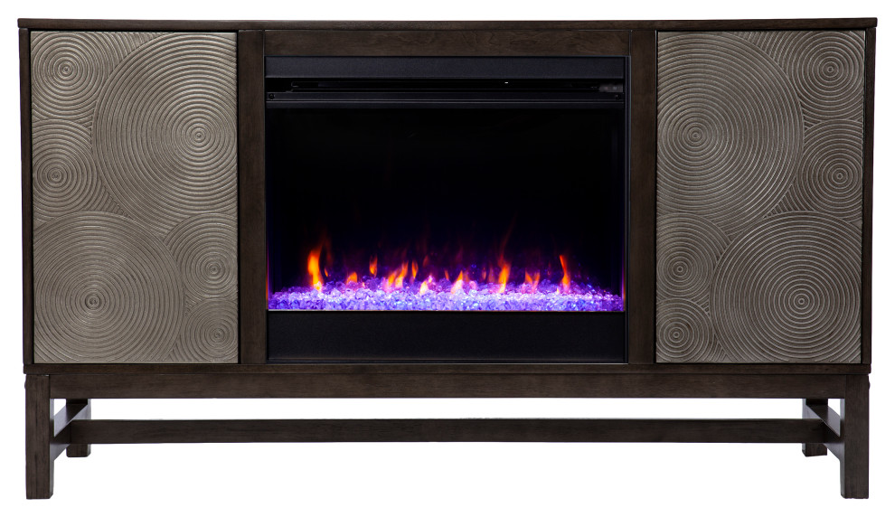 Faith Color Changing Fireplace With Media Storage - Transitional ...