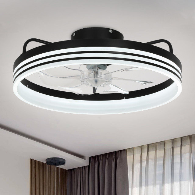 Flush Mount Dimmable Ceiling Fan 6-Speed Reversible Smart and Remote ...