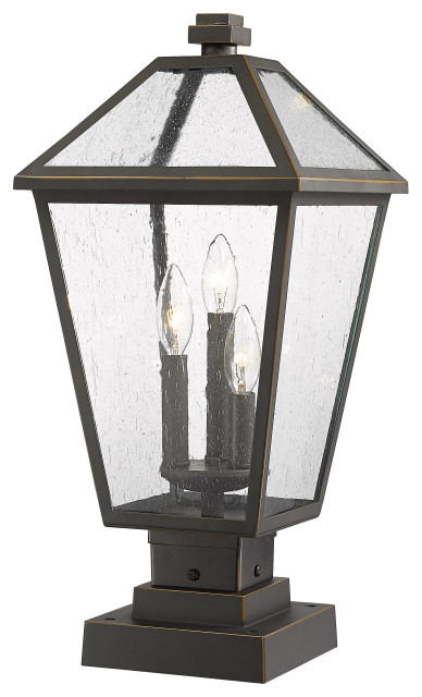 Talbot 3-Light Outdoor Pier Mounted Fixture Light In Oil Rubbed Bronze ...