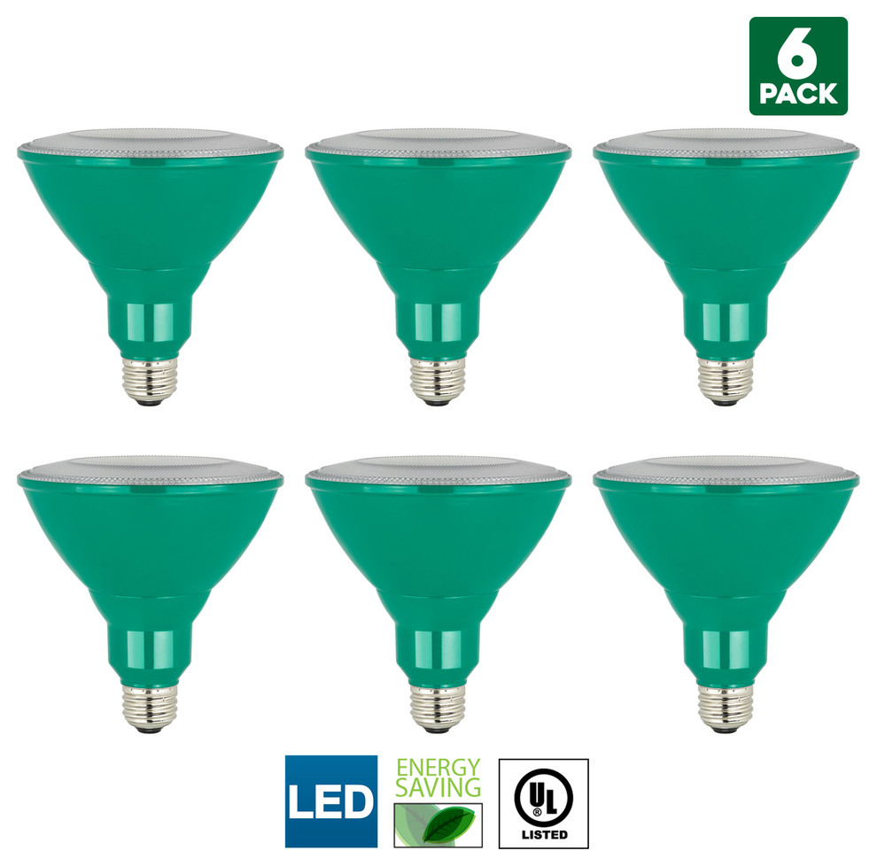 6-Pack Sunlite LED PAR38 Green Floodlight Bulb, 8W, Medium Base, Indoor ...