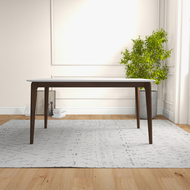 Lindsey Mid-Century Modern Solid Wood White Top Dining Table - Modern ...
