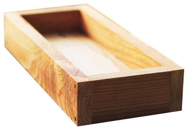 12"L New Cedar Mini Planters Box, 6" - Transitional - Outdoor Pots And ...