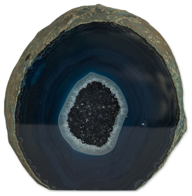 Handmade Great Depths Agate Geode Sculpture - Contemporary - Decorative ...