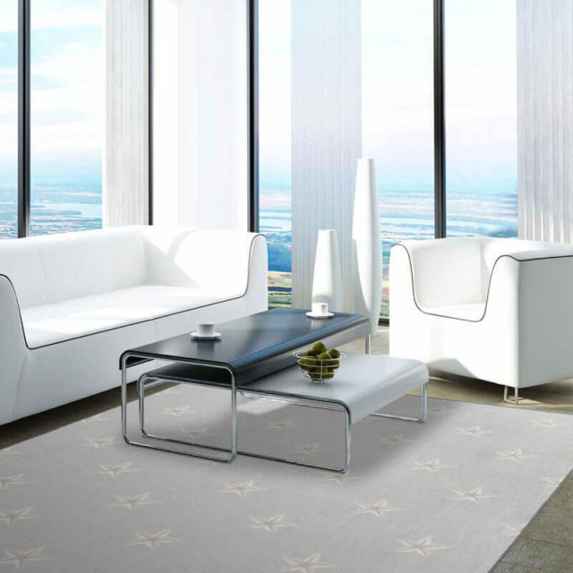 Star Pattern 3/8 Thick Indoor Area Rug Carpet, Allegheny, 5x5 ...