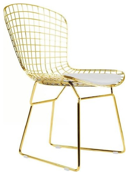Wire Chair, Gold/White - Contemporary - Dining Chairs - by ...