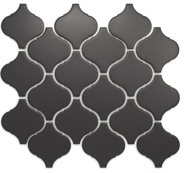 11"x9.5" Kenzie Porcelain Mosaic Tile Sheet, Chocolate - Mediterranean ...