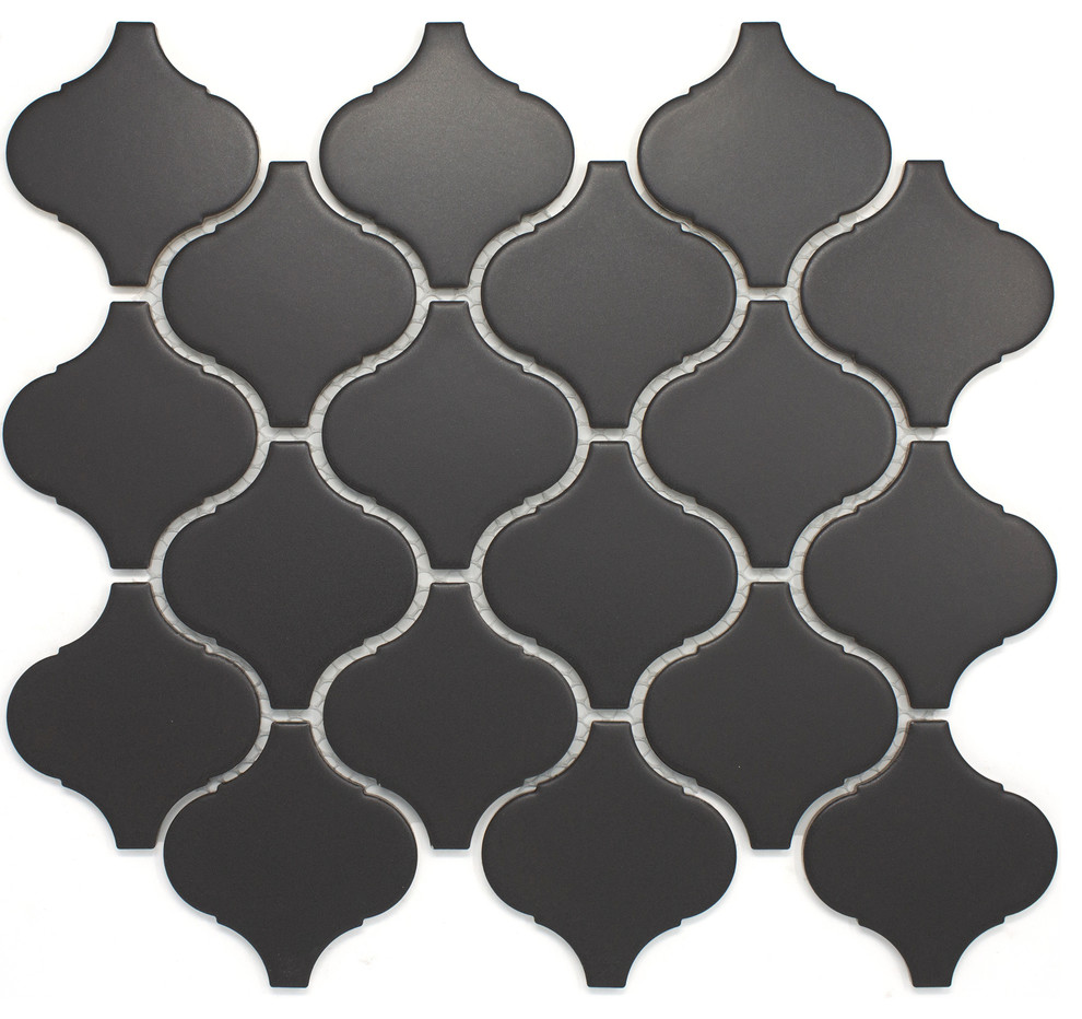 11"x9.5" Kenzie Porcelain Mosaic Tile Sheet, Chocolate - Mediterranean ...