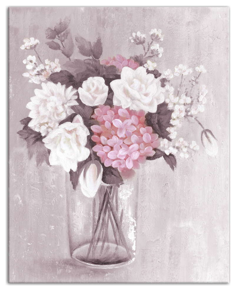 Romantic Floral Bouquet 16x20 Canvas Wall Art, 16x20 - Contemporary ...