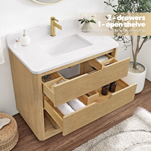 Harbin Bathroom Vanity, Stone Top, No Mirror, 36" - Transitional ...