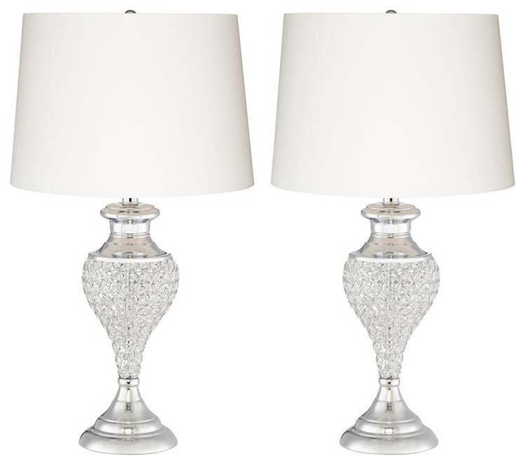 Pacific Coast Lighting Glitz and Glam Metal Table Lamp in Chrome (Set ...