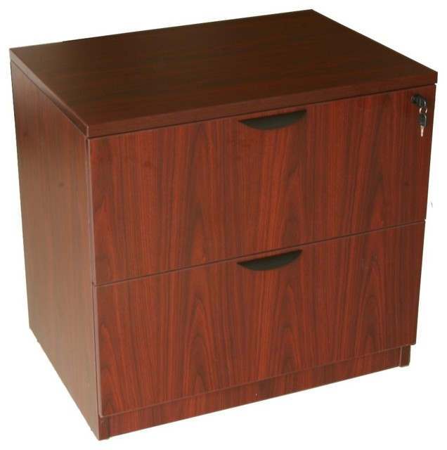 Boss 2-Drawer Lateral File, Mahogany - Transitional - Filing Cabinets ...