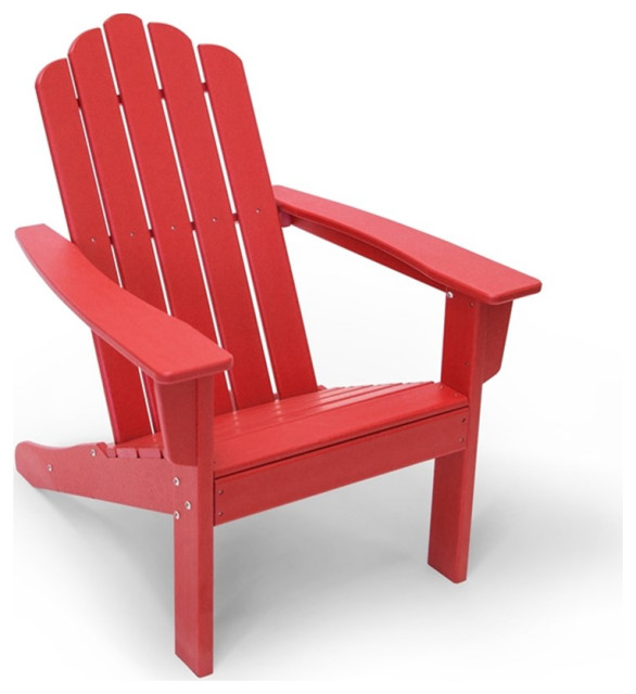 Marina Red Poly Outdoor Patio Adirondack Chair - Contemporary ...