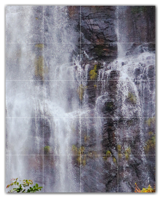 Waterfalls Ceramic Tile Wall Mural HZ501133, 24" Wide x 30" High ...