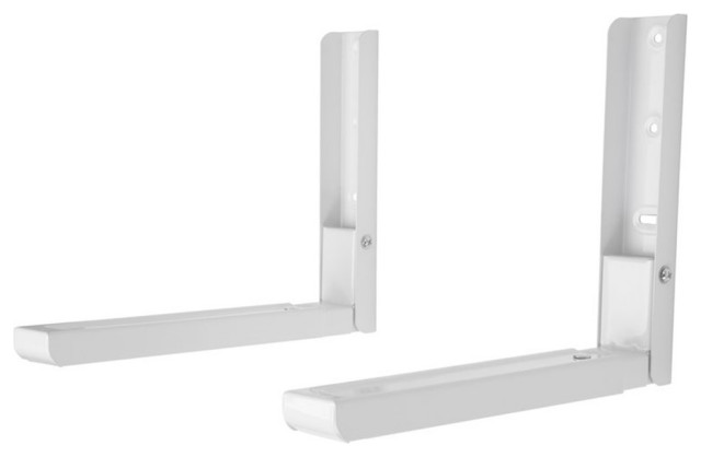 AVF Steel Universal Wall-Mounted Microwave Brackets in White (Set of 2 ...