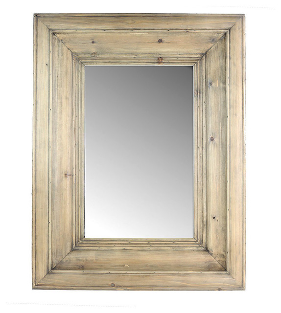 Rectangular Waxed Pine Mirror, Small - Traditional - Wall Mirrors - by ...