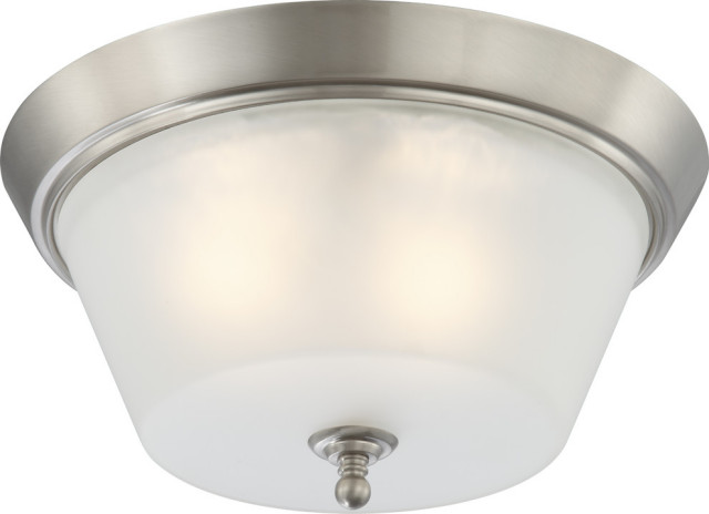 Surrey 3 Light - Flush Dome Fixture With Auburn Beige Glass ...