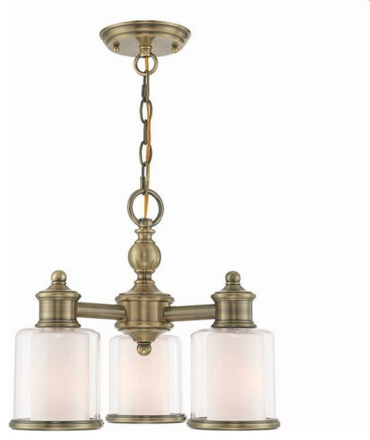 Traditional Three Light Chandelier-Antique Brass Finish - Chandelier ...