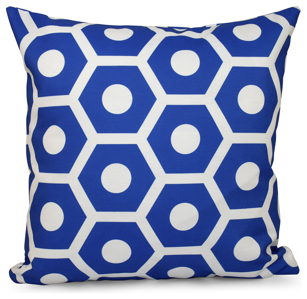 Geometric Decorative Outdoor Pillow, 18"X18" - Contemporary - Outdoor ...