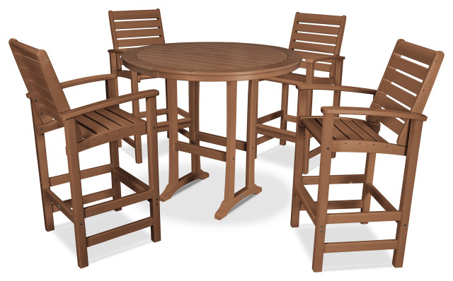 Polywood 5-Piece Signature Bar Dining Set - Transitional - Outdoor Pub ...