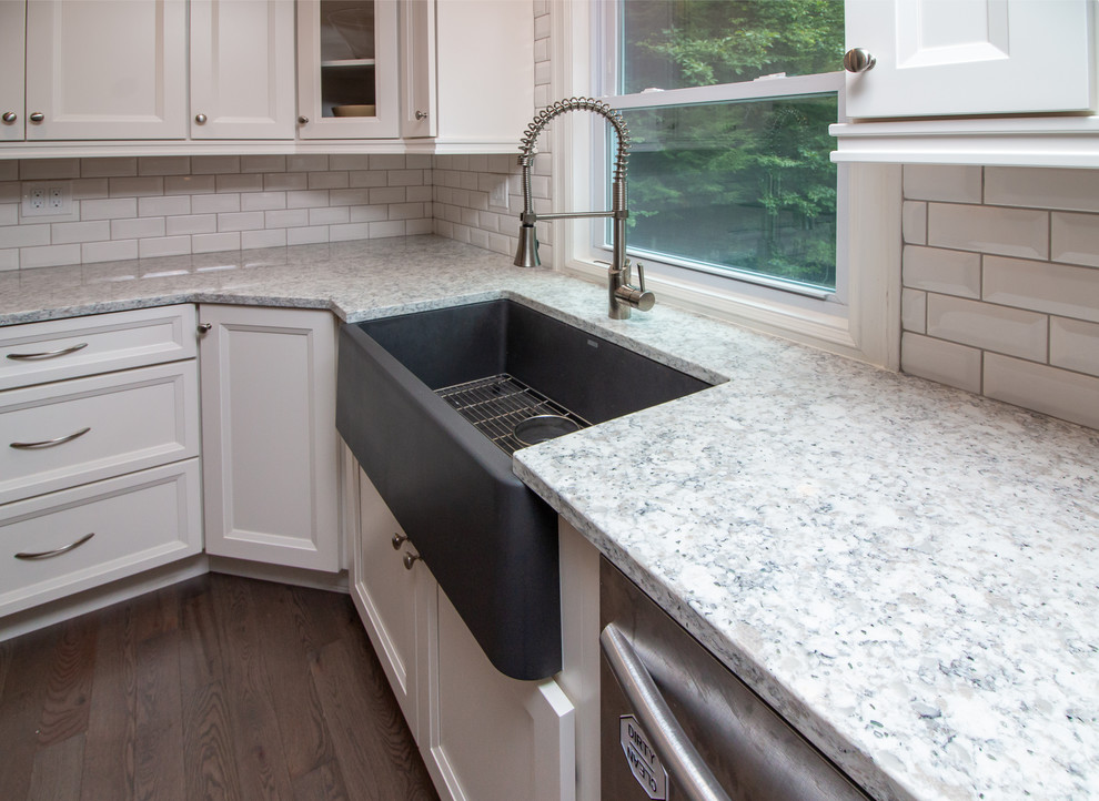 Transitional Chantilly & Graphite Kitchen Remodel w/ Everest Quartz ...
