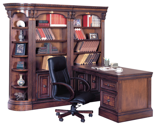 Huntington Peninsula Desk Library Corner Unit, Chestnut - Traditional ...