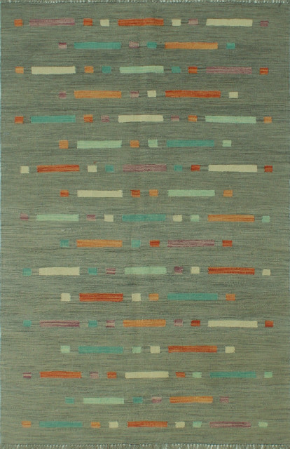Winchester Kilim Adunbi Grey Rug - Contemporary - Area Rugs - by Noori ...