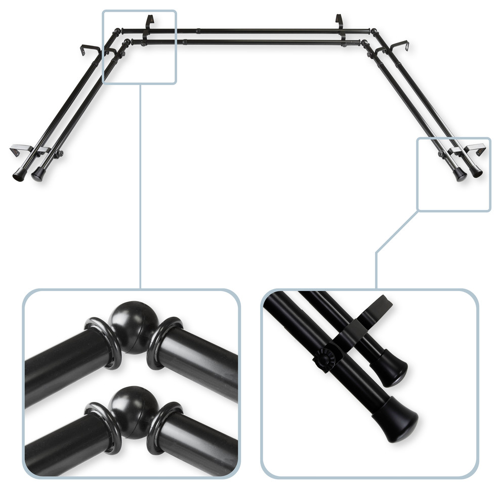 Bay Window Double Curtain Rod - Transitional - Curtain Rods - by Rod ...