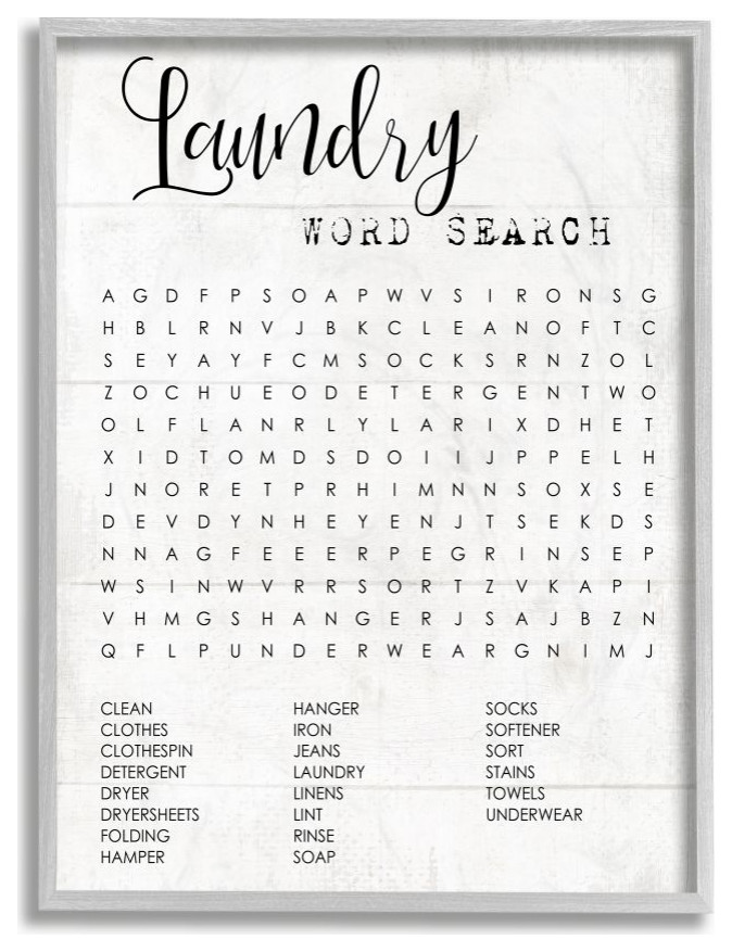 Stupell Industries Laundry Word Search Fun Family Word Design, 11"x14 ...