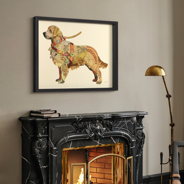 Golden Retriever Hand-made dimensional Collage, Shadow Box Frame ...