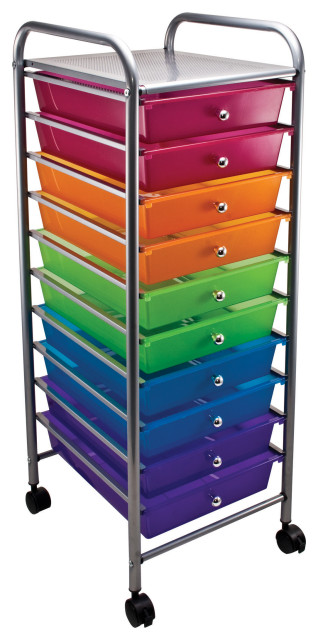 10 Drawer Organizer, Multi-colored Drawers - Contemporary - Filing ...