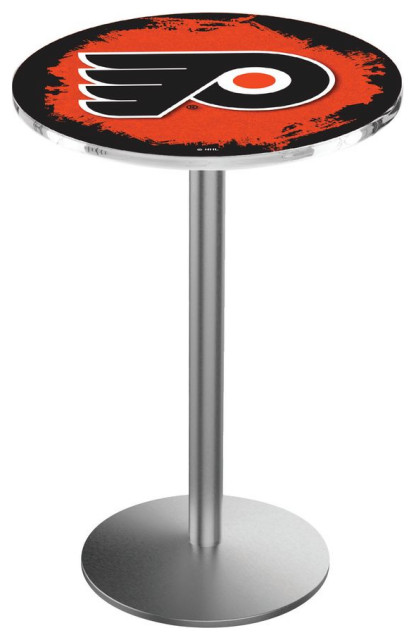 Holland L214 Philadelphia Flyers Orange 36x28" Pub Table - Stainless ...