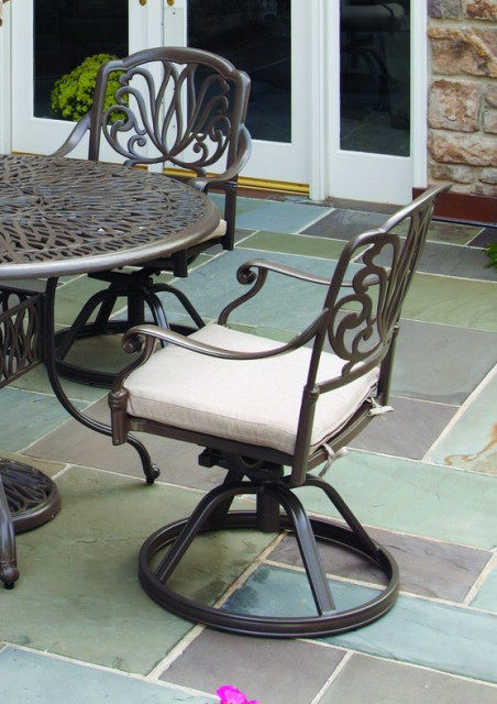 Capri Outdoor Swivel Rocking Chair By Homestyles, Taupe - Mediterranean ...