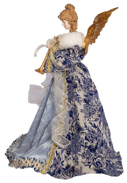 17" Indigo Blue Angel Tree Topper, 17'' - Holiday Accents And Figurines ...