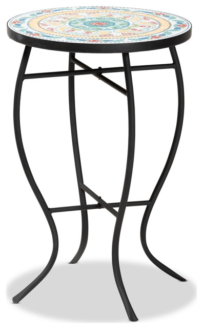 Modern and Contemporary Black Metal Multi-Colored Ceramic Tile Plant ...