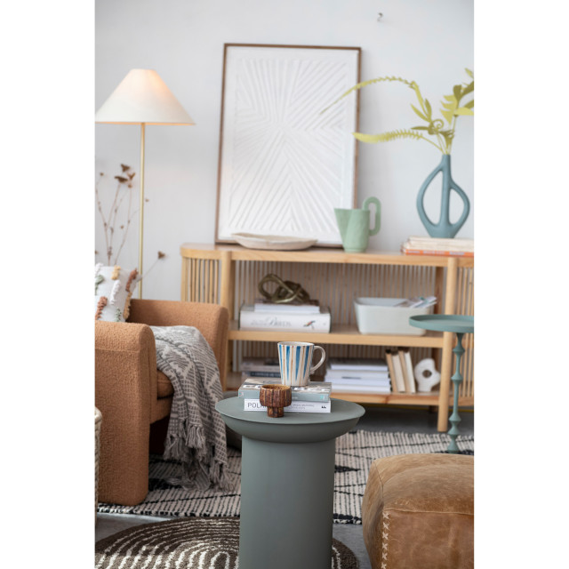 Modern Textured Metal Side Table, Grey - Transitional - Side Tables And ...
