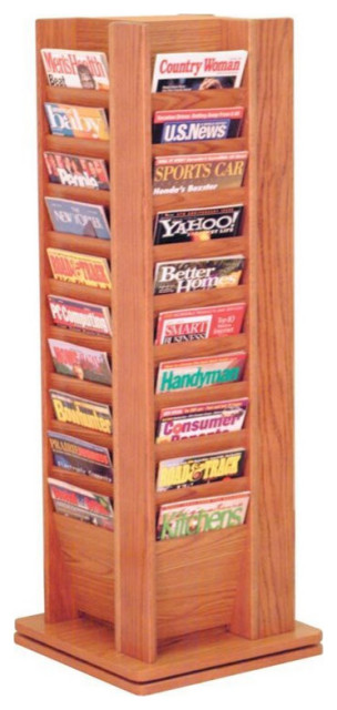 Wooden Mallet Cascade 40 Magazine Spinning Rack in Light Oak ...