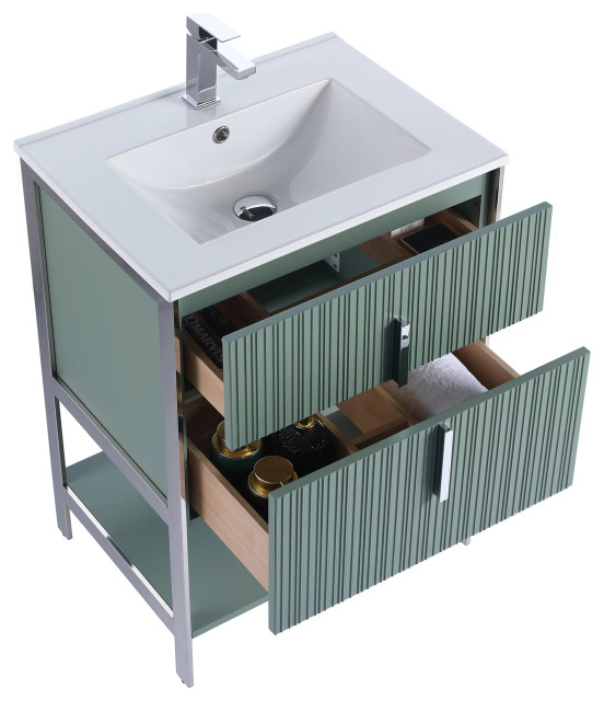 Fine Fixtures Serenity Modern bathroom vanity, Chrome Hardware ...