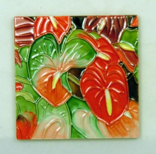 Tropical Anthurium Flower 6x6 Inches Ceramic Tile - Tropical - Wall And ...