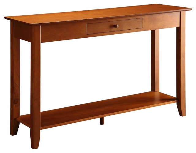 Rectangle Console Table with Drawer, Cherry - Transitional - Console ...