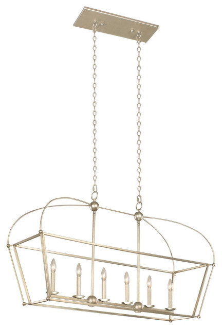 Kalco 509360 Sutter 6 Light 14"W Taper Candle Linear Chandelier ...