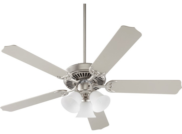 Quorum Capri VI 3 Ceiling Fan, Satin Nickel - Traditional - Ceiling ...
