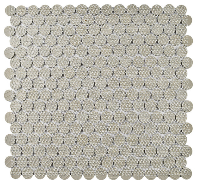 Hudson Penny Round Porcelain Mosaic Floor and Wall Tile, Sample ...