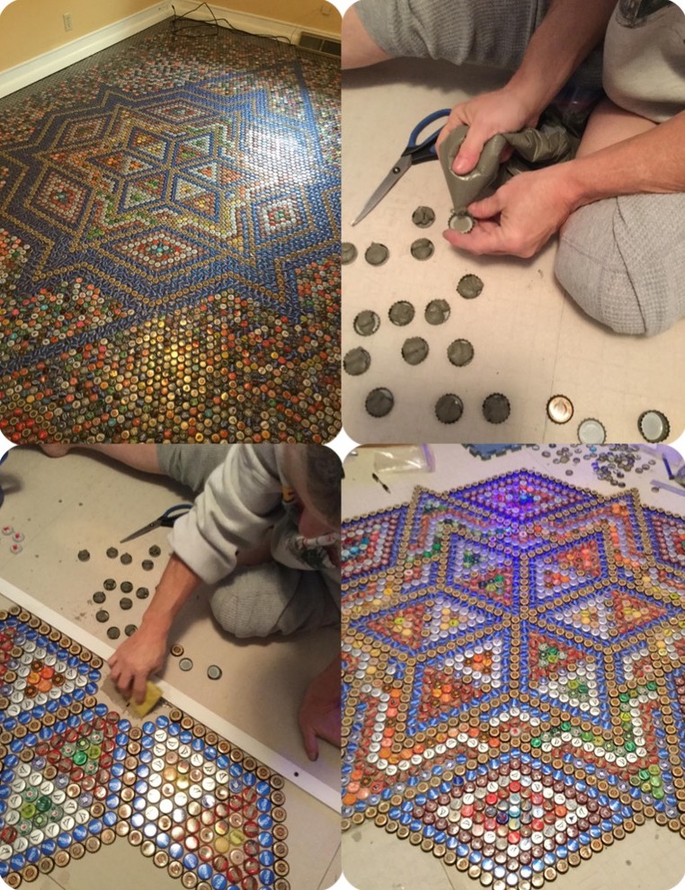 Bottlecap floor tile
