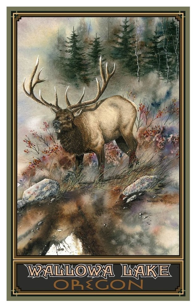 by Artist Dave Bartholet Wallowa Lake Oregon Ridge Art Print, 30"x45 ...