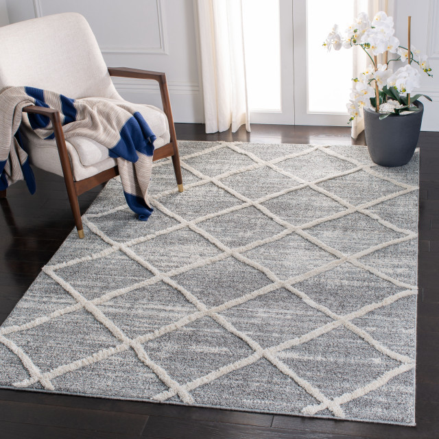 Safavieh Martha Stewart Msr0720A Trellis, Shag Rug, White and Light ...