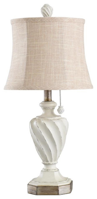 Signature 1 Light Table Lamp, Distressed Cream Gray With Gold Highlight ...